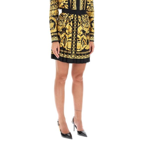 Versace | Skirts | Versace Barocco Pleated Mini Skirt | Poshmark